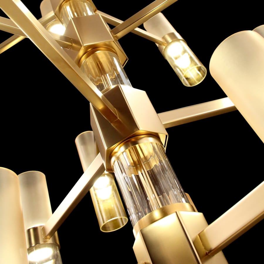 Lampadario in vetro soffiato e foglia oro | IDFdesign